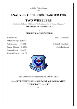 Major project. simulation of turbocharger | PDF
