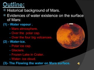 Evidence of water on Mars | PPT