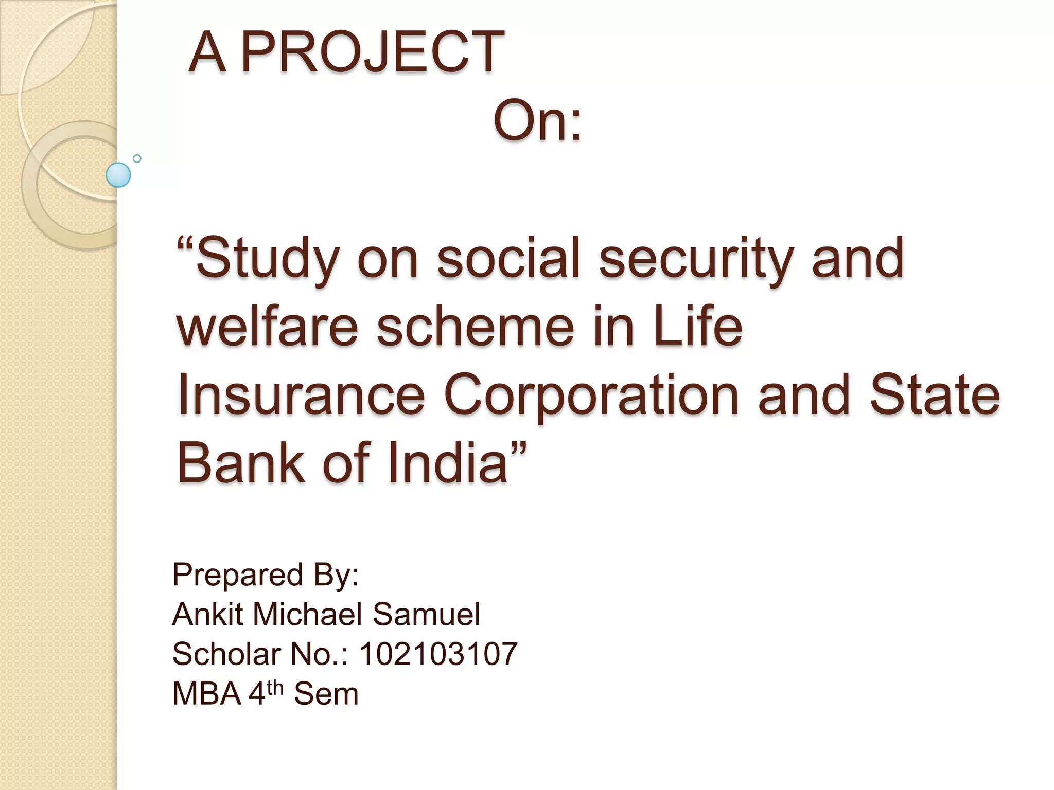 Major project on social security and welfare | PPTX