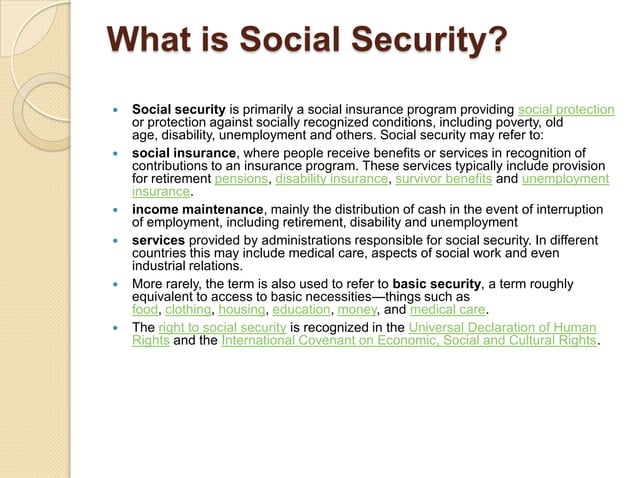 Major project on social security and welfare | PPTX