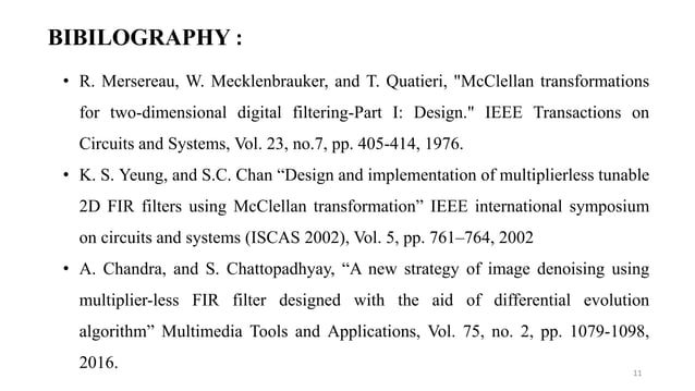 Implementation 0f 2D FIR Filter using CSD | PPTX