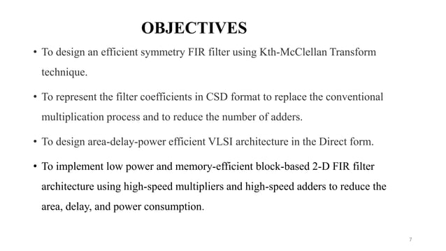 Implementation 0f 2D FIR Filter using CSD | PPTX