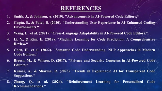 Implementation of an Artificial Intelligence Powered Code Editor | PPTX