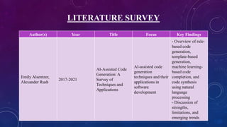 Implementation of an Artificial Intelligence Powered Code Editor | PPTX