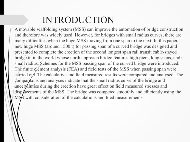 Construction stage analysis of mss .pptx | Civil Engineering Industry ...