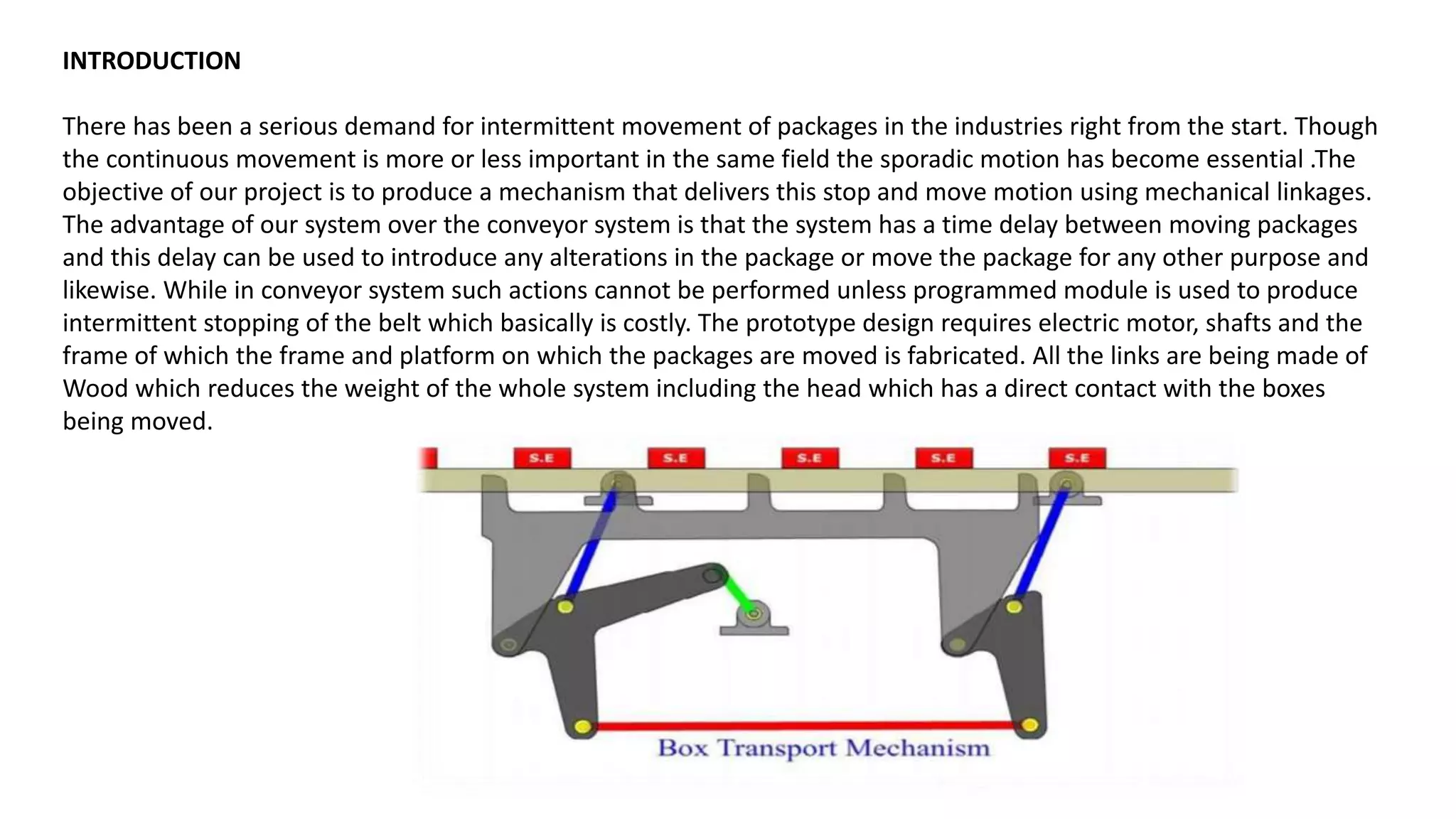 box transport mechanism Major project presentation | PPTX