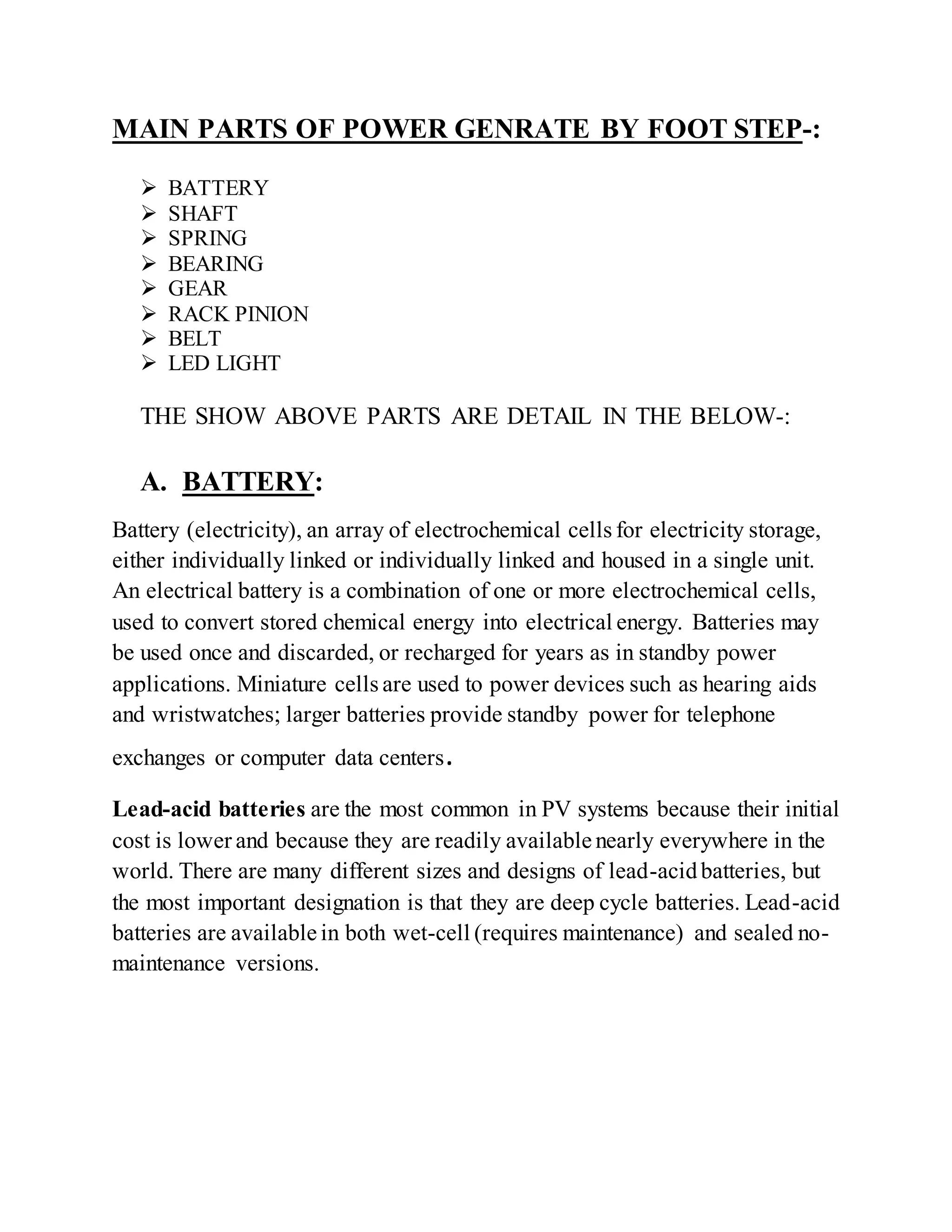 power generation by footstep | PDF