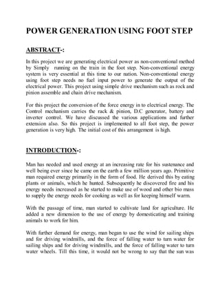 power generation by footstep | PDF