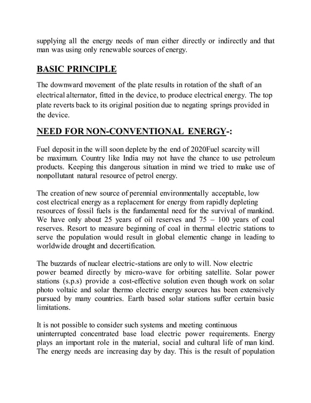 power generation by footstep | PDF