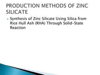 Plant design of inorganic zinc silicate paint | PPTX