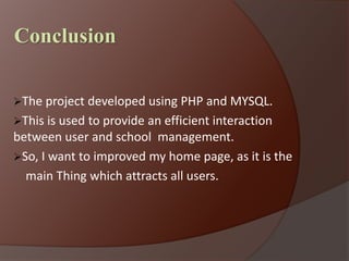 seminar report on school management system | PPTX