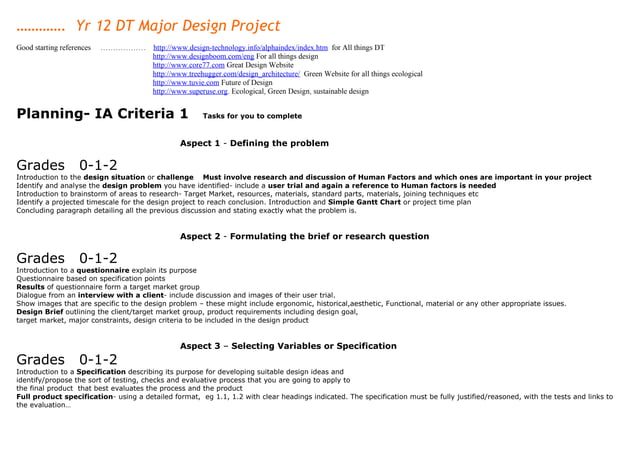 DT Major project requirements | DOC