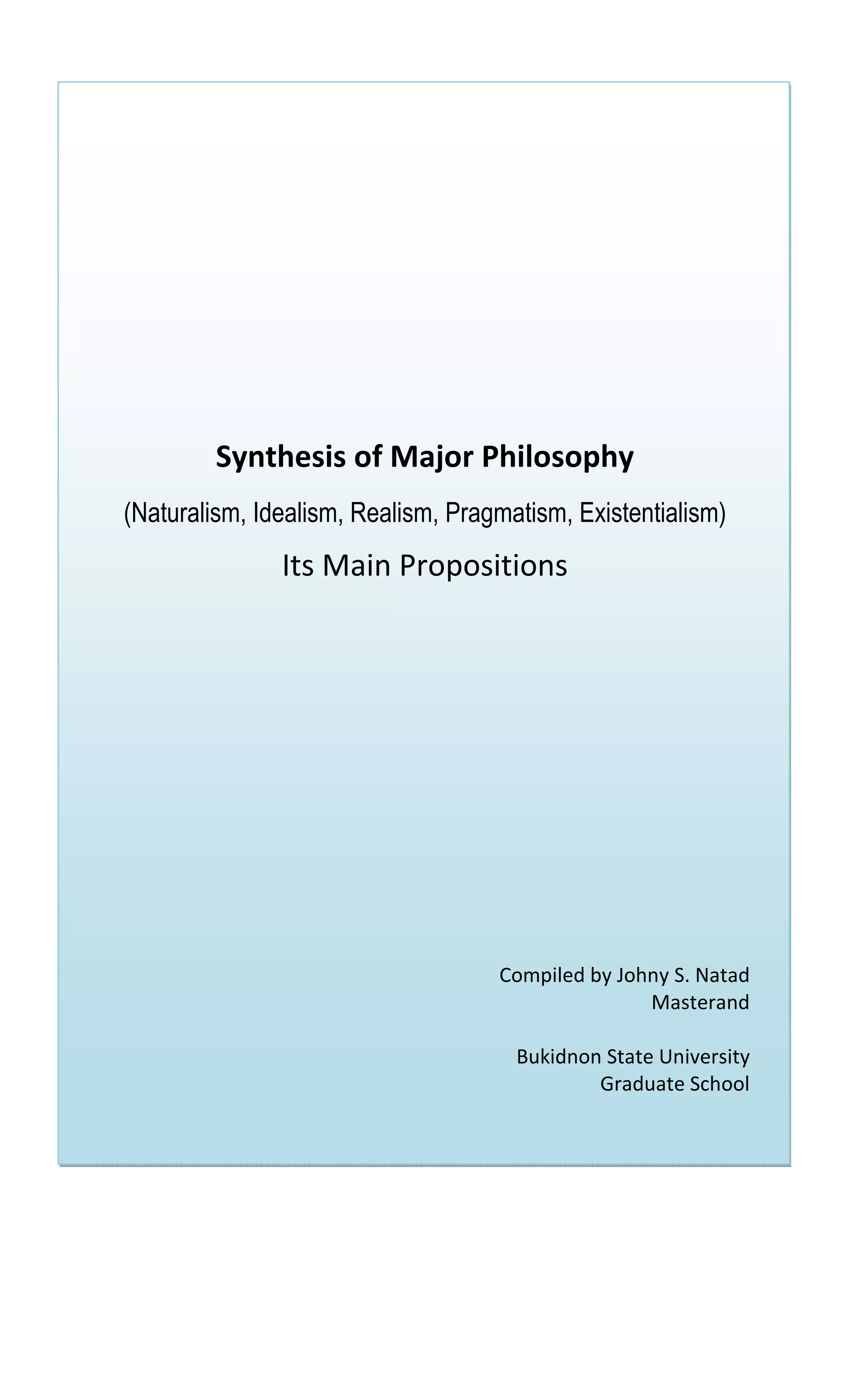 Major proposition in philosophy | PDF
