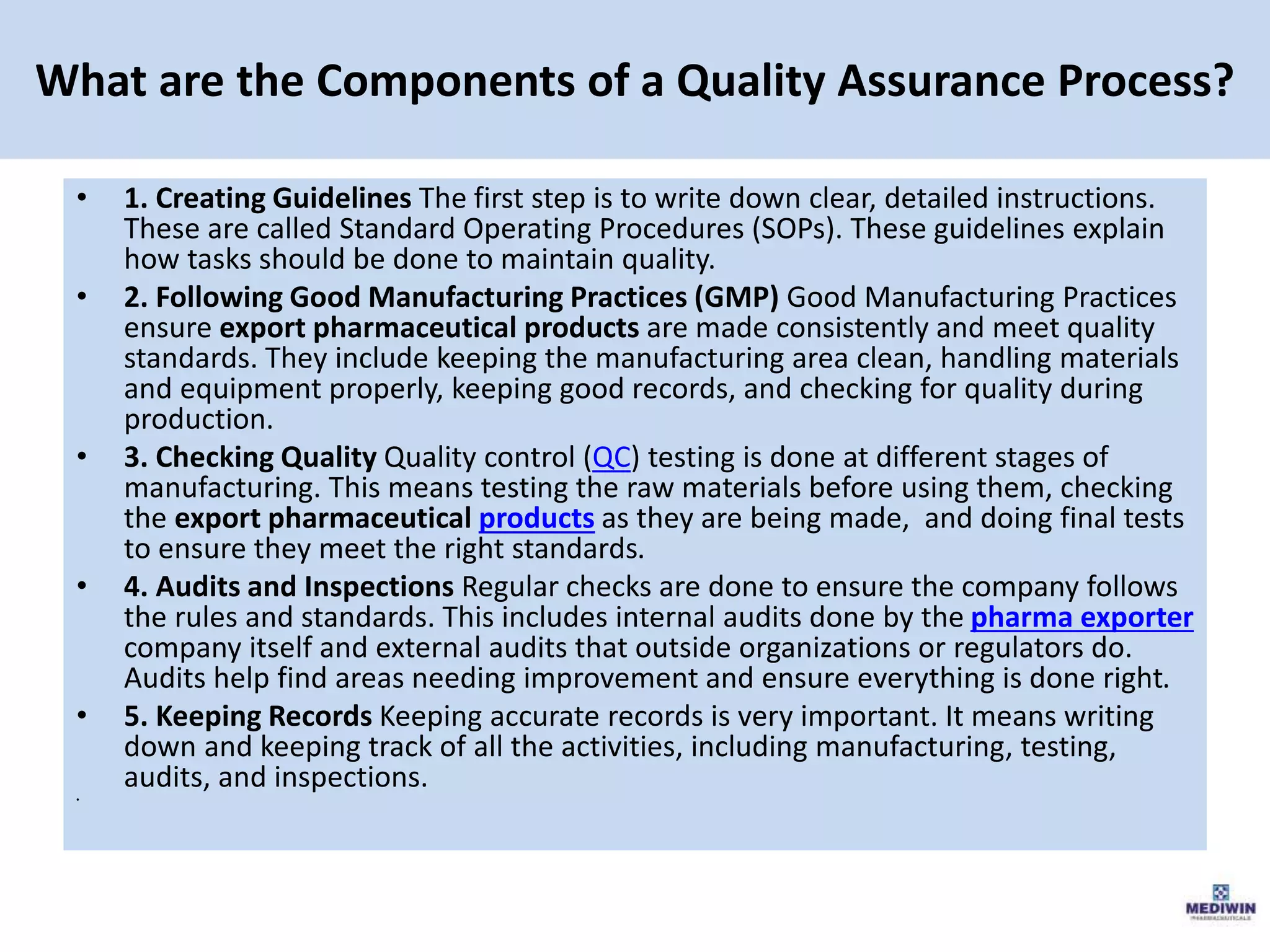 Major Quality Assurance in Pharmaceutical Export From India.pptx ...