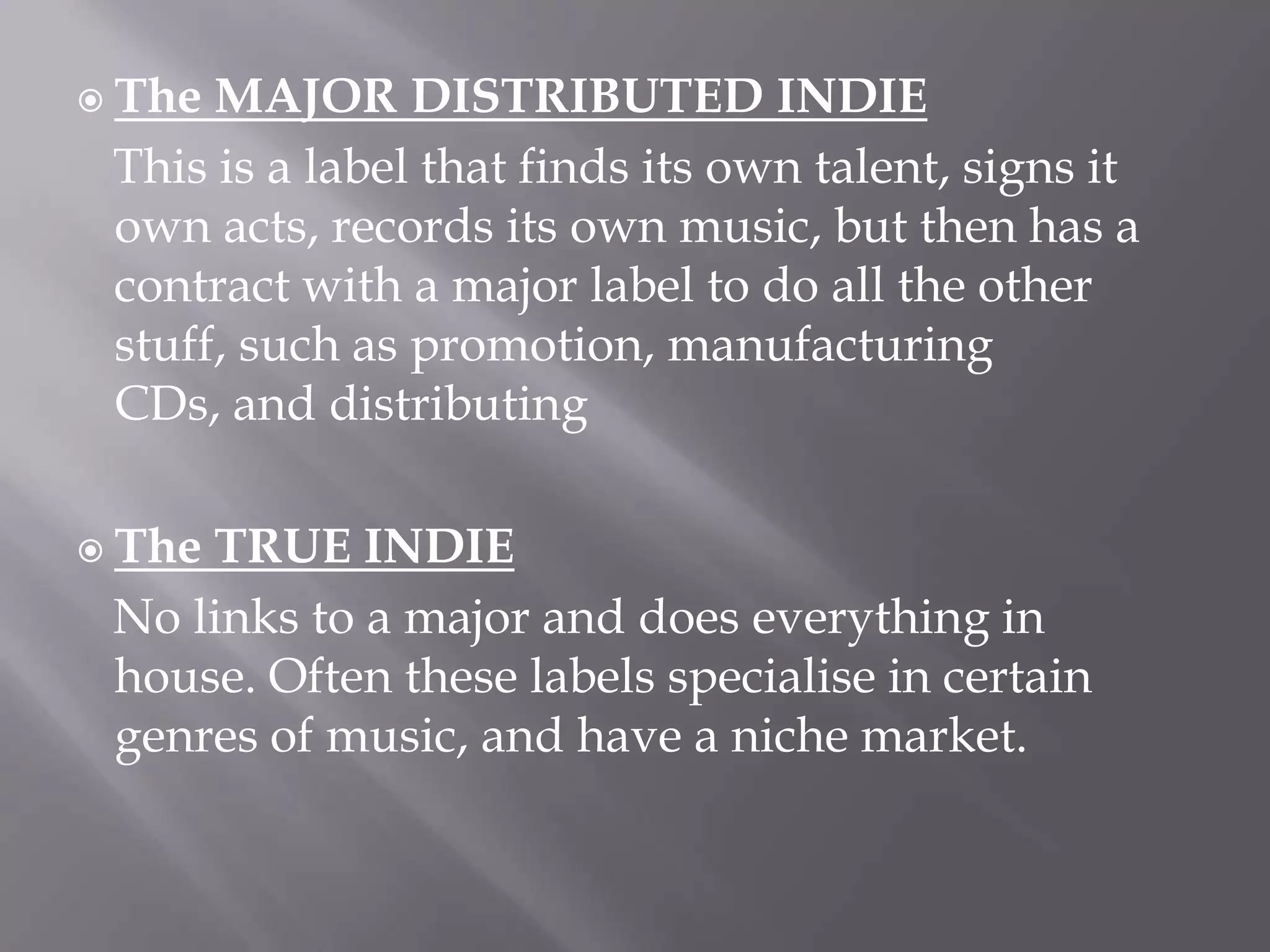 Major record label | PPT