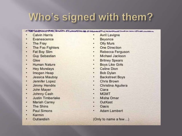 Major record label | PPT