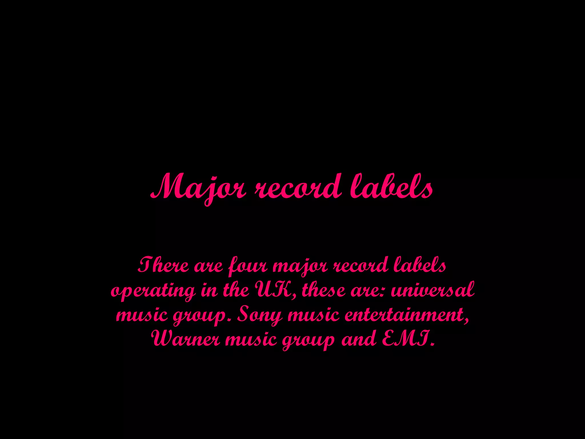 Major Record Labels Pp | PPT