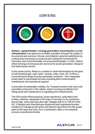 Major research project Alstom T&D India ltd | DOCX