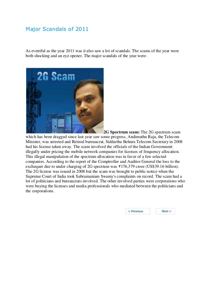 Major scandals of 2011 Major scandals of 2011