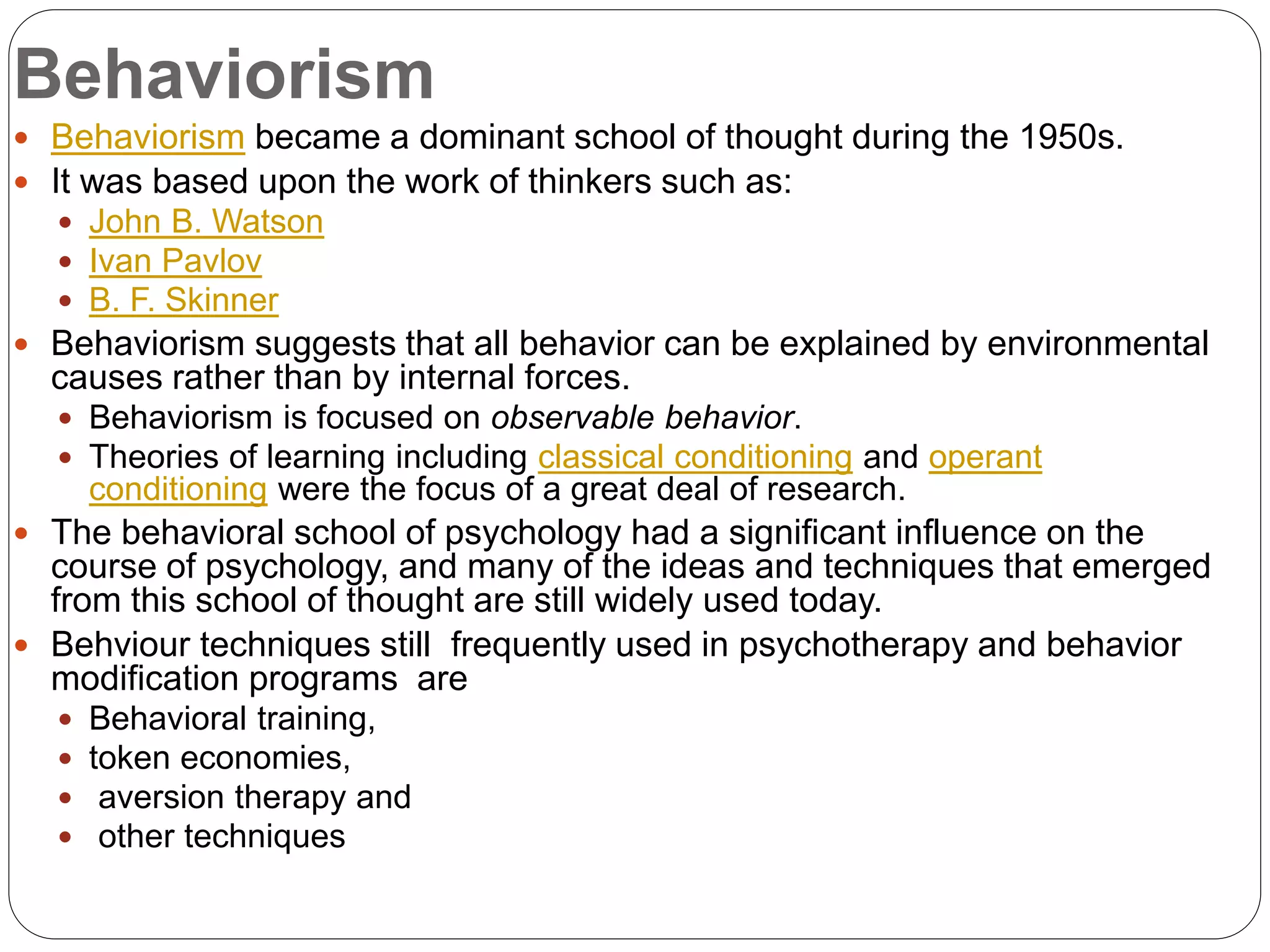 Major school of thought in psychology | PPTX