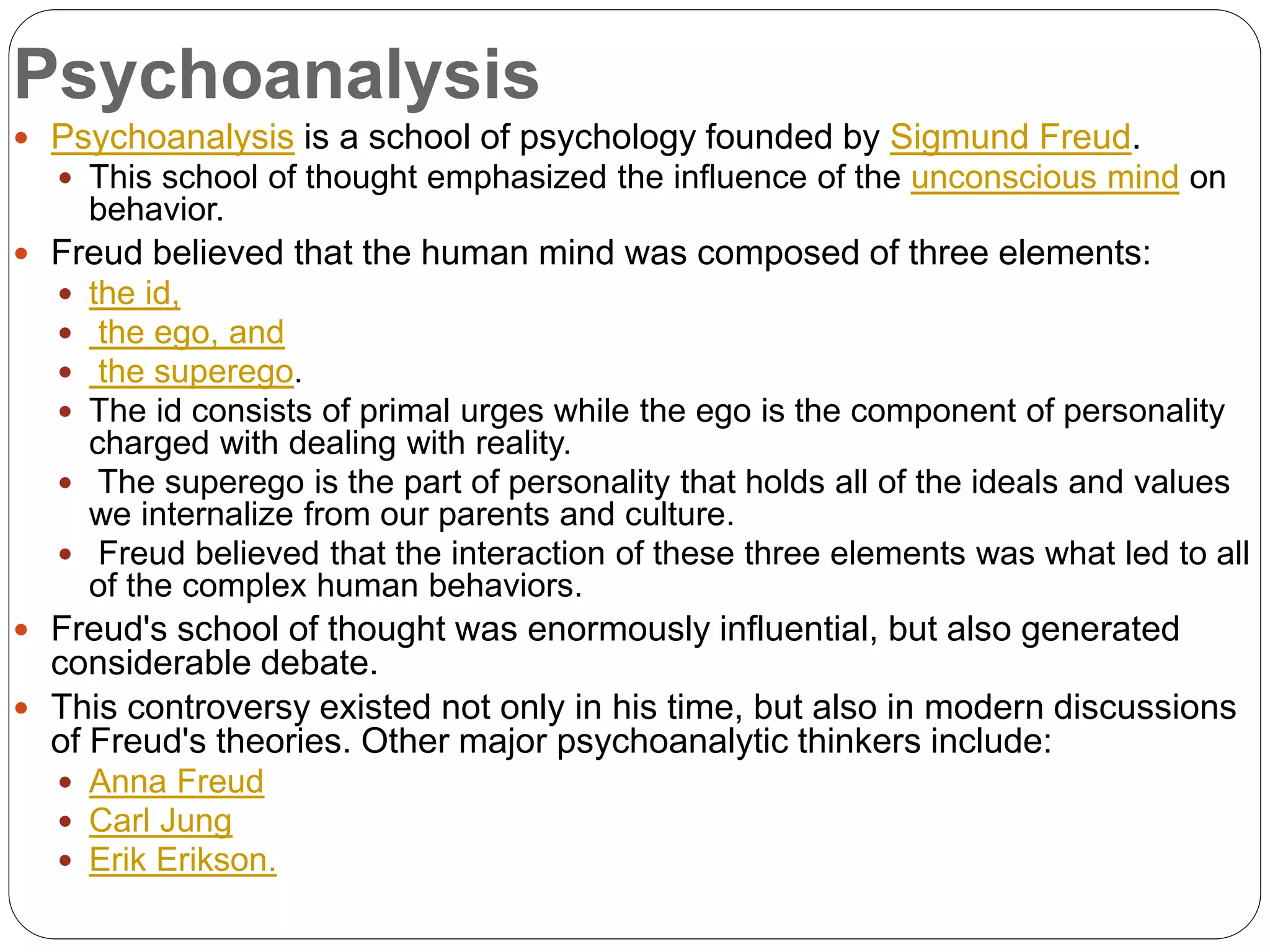 Major school of thought in psychology | PPTX