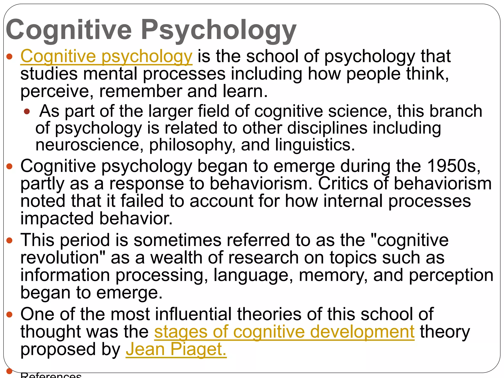 Major school of thought in psychology | PPTX