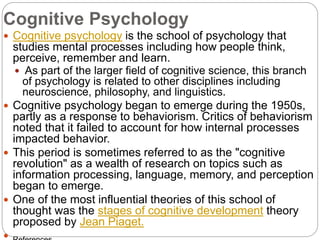 Major school of thought in psychology | PPTX