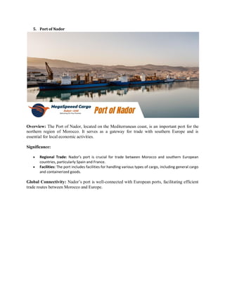 Major Sea Ports in Morocco: A Gateway to Global Trade | PDF