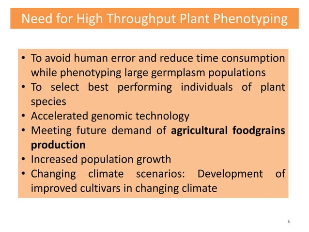 High Throughput Plant Phenotyping in Crop Improvement | PPTX | Agriculture | Industries