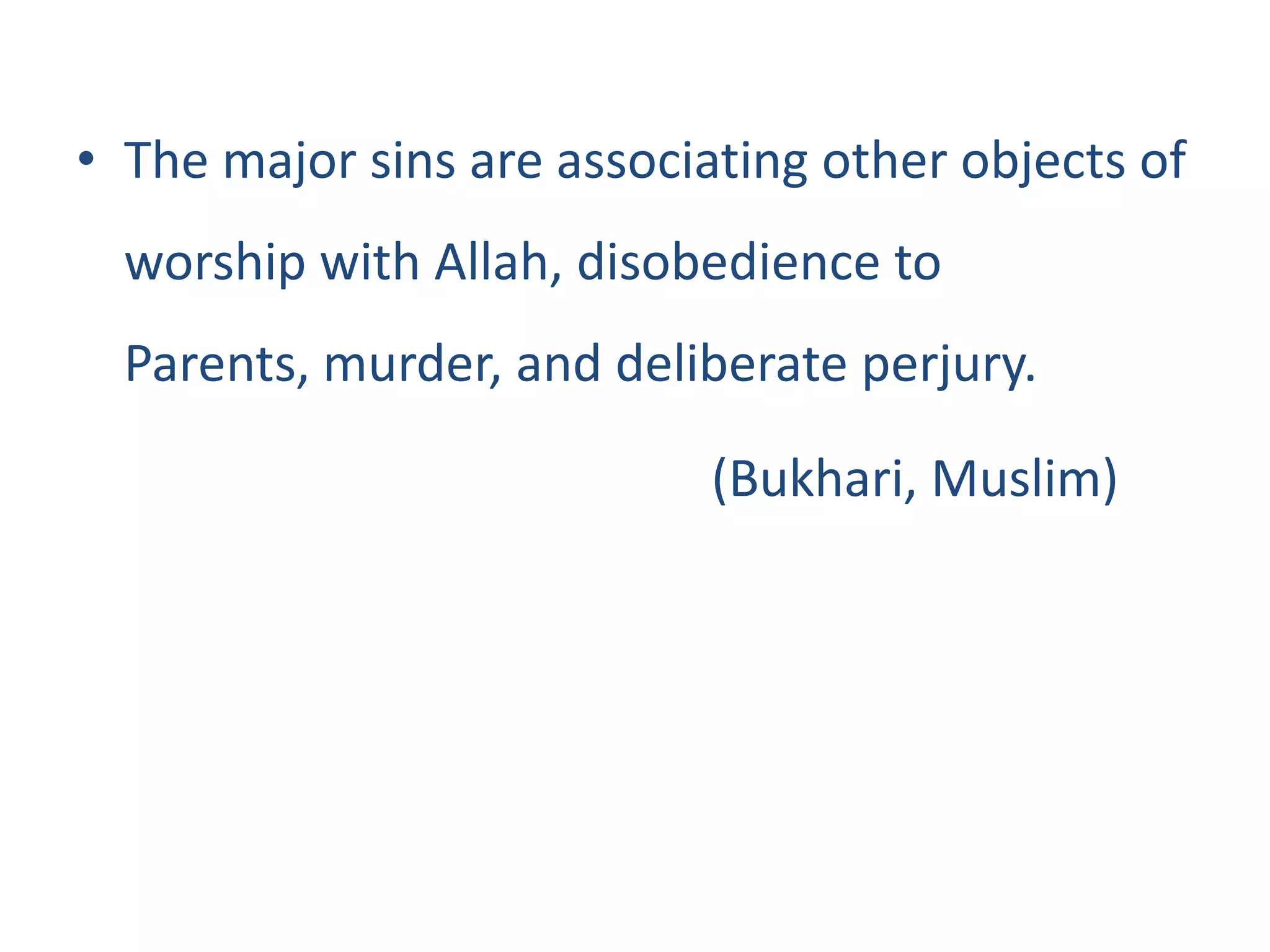 Major sins & signs of hypocrisy | PPSX