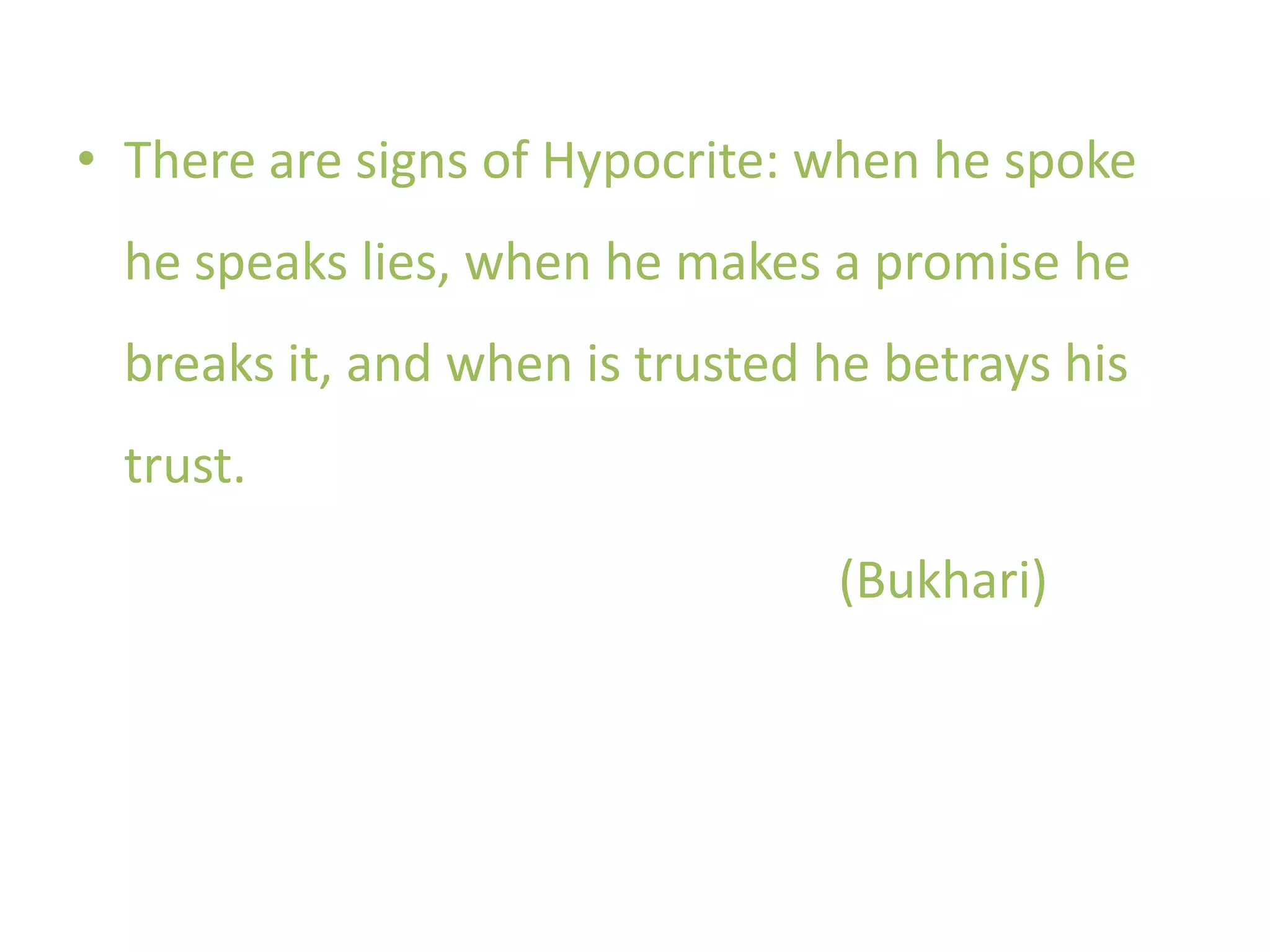 Major sins & signs of hypocrisy | PPSX