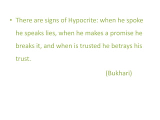 Major sins & signs of hypocrisy | PPSX