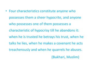 Major sins & signs of hypocrisy | PPSX