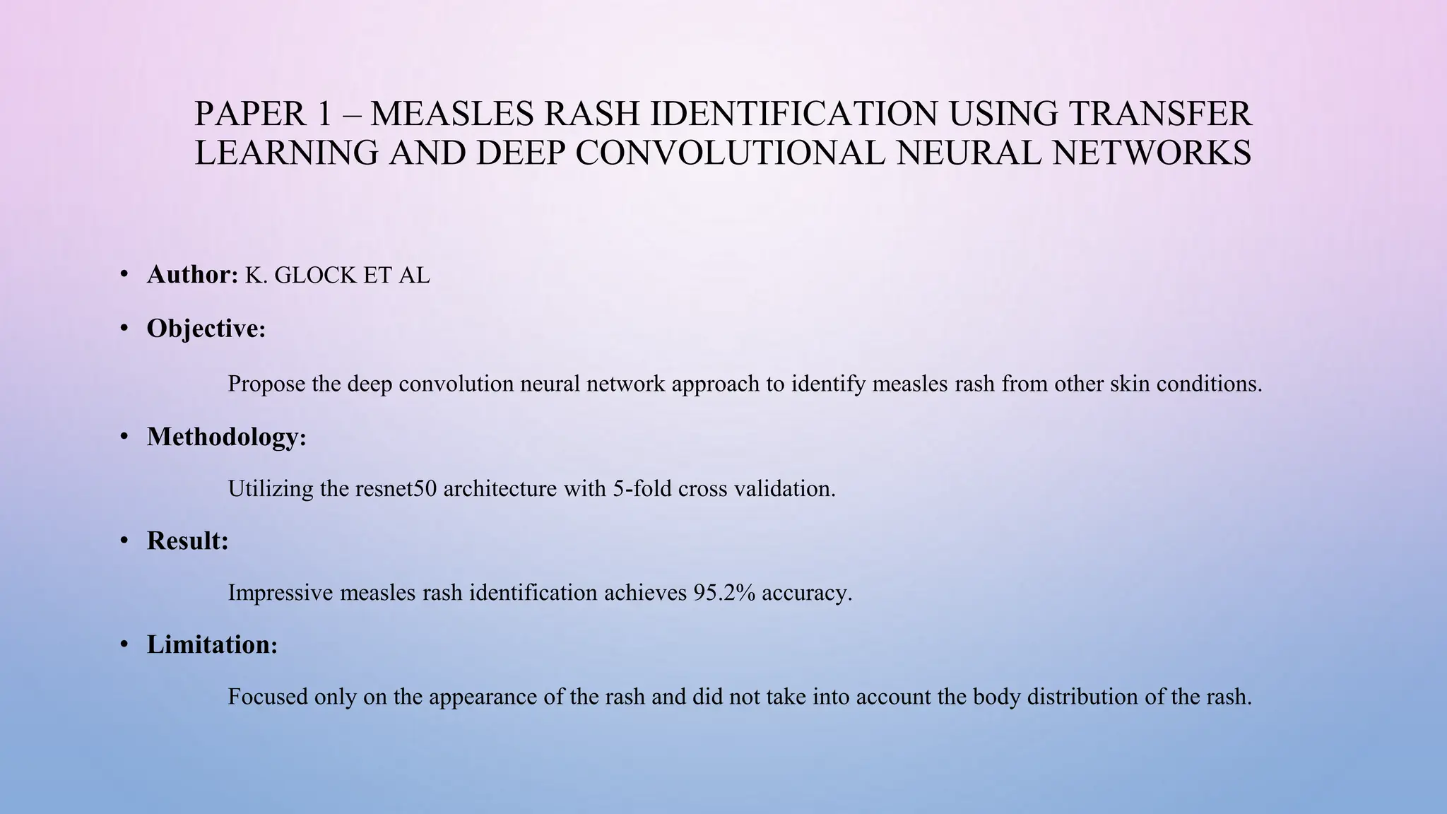 Multi faceted skin disorder classification | PPT
