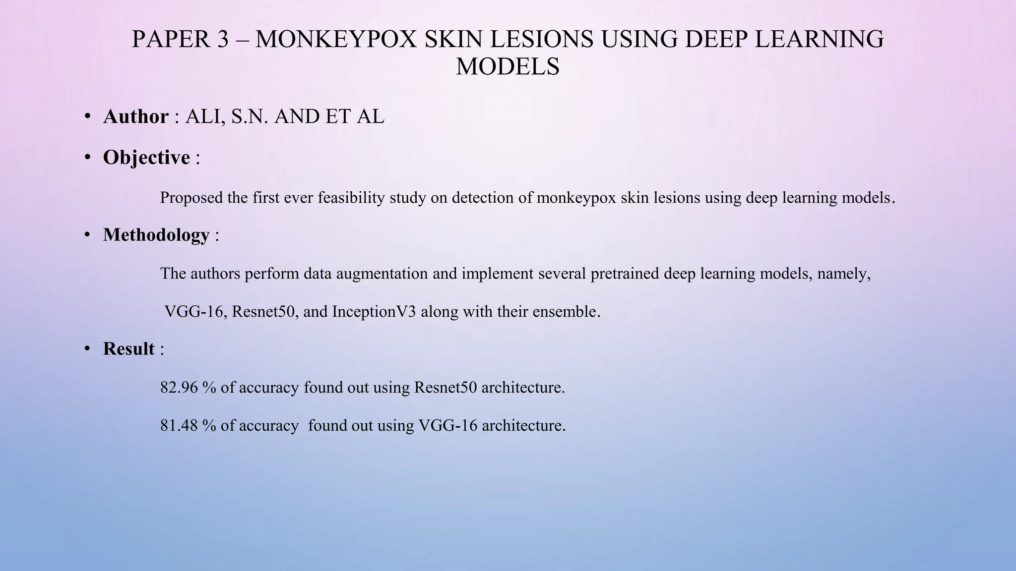 Multi faceted skin disorder classification | PPT