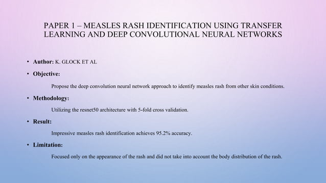 Multi faceted skin disorder classification | PPT