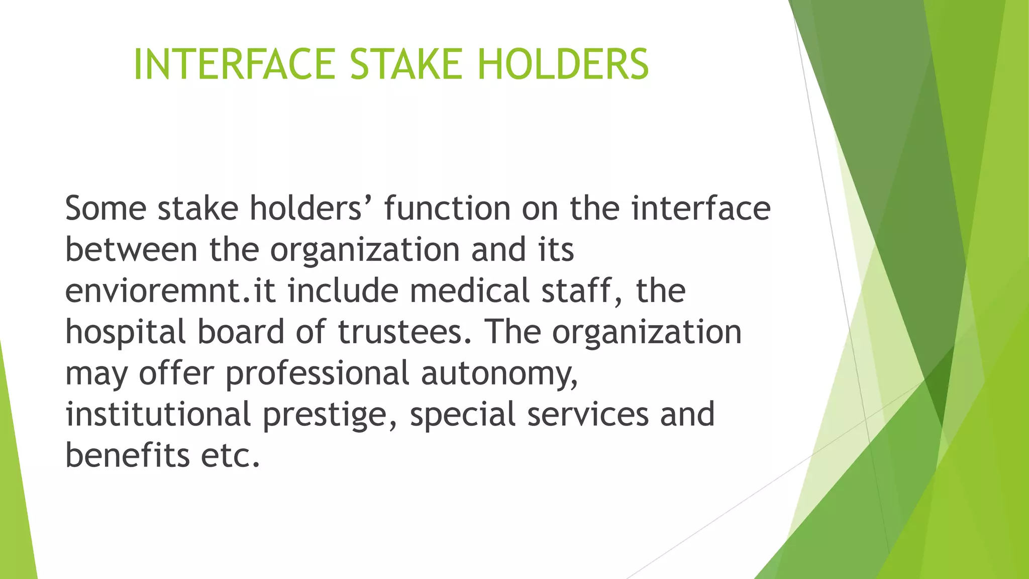 Major stake holders in health care system | PPTX