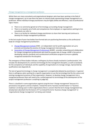 Major themes in change management | PDF