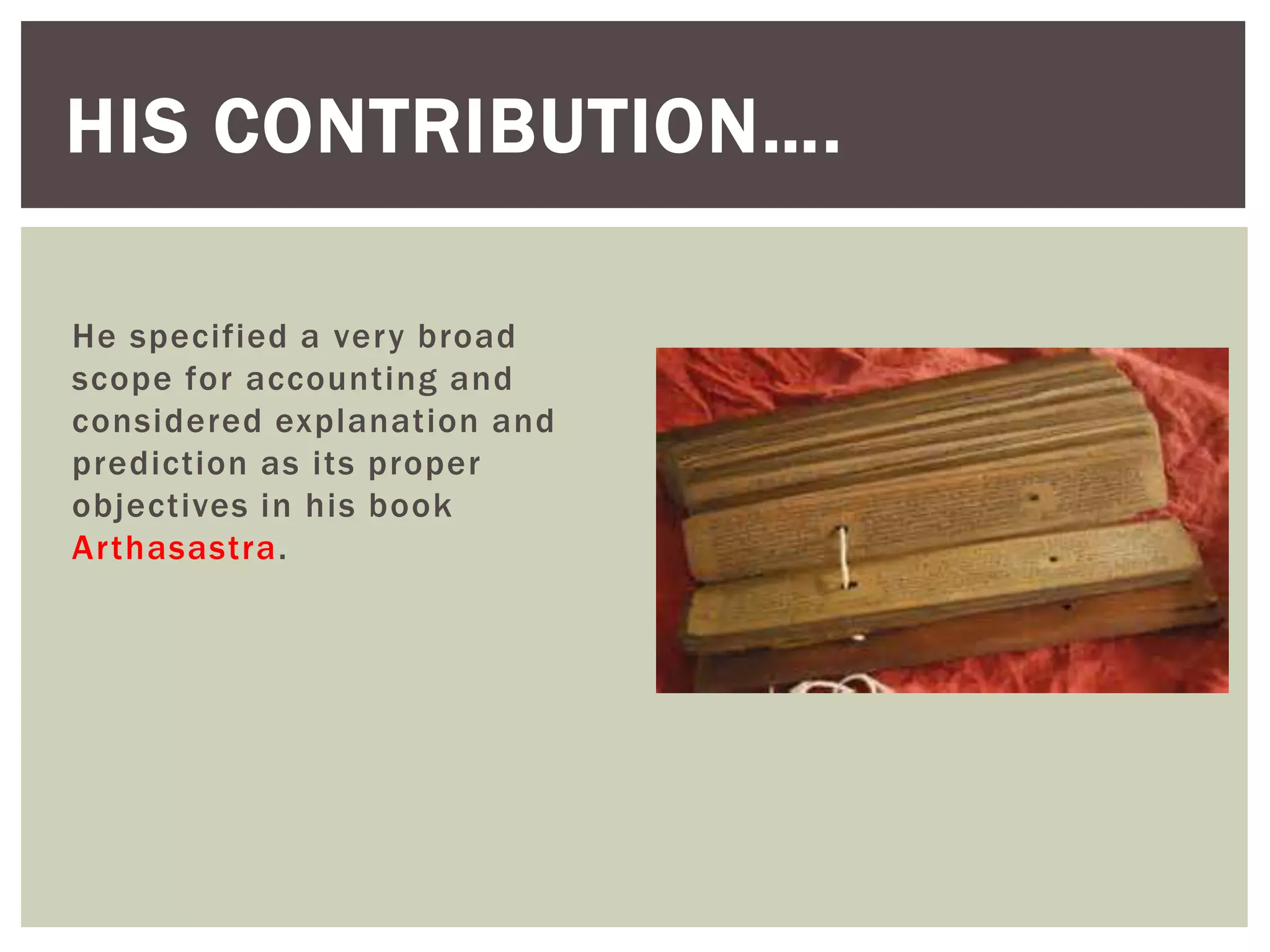 Major thinkers and their contribution to accounting theory | PPTX