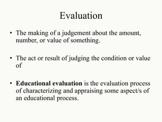 Major tools of evaluation | PPTX