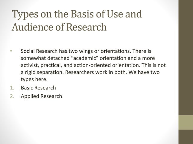 Major Types of Research | PPTX | Undergraduate Education | College ...