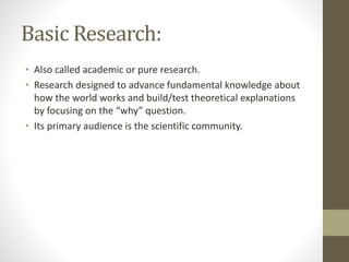 Major Types of Research | PPTX