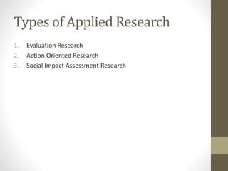 Major Types of Research | PPTX