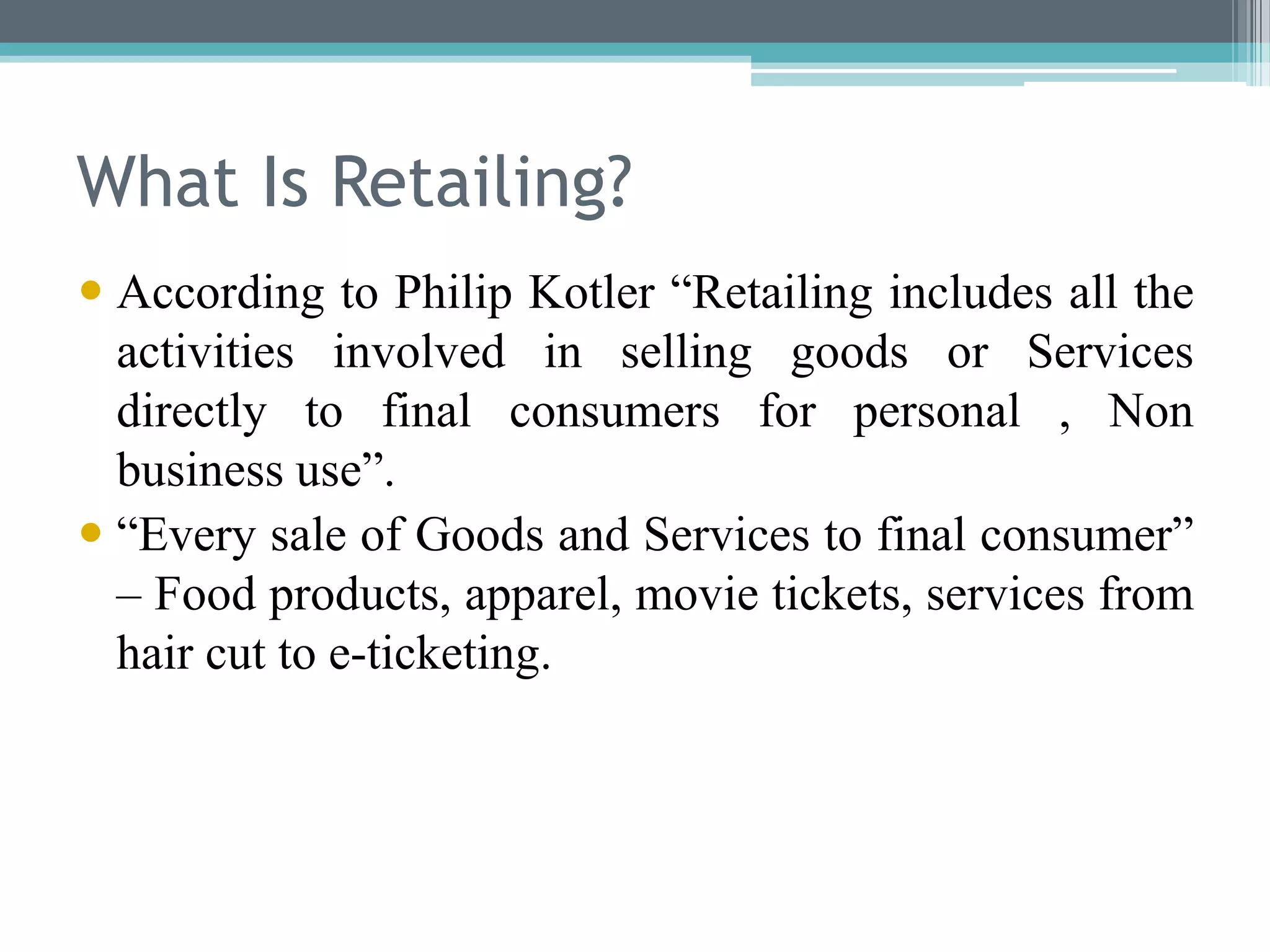 Types Of Retailing In India | PPTX