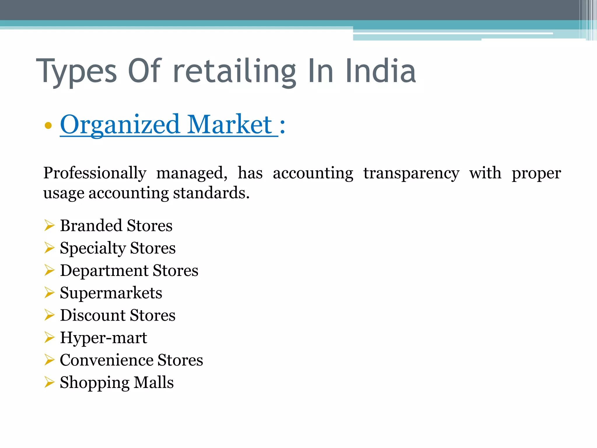 Types Of Retailing In India | PPTX