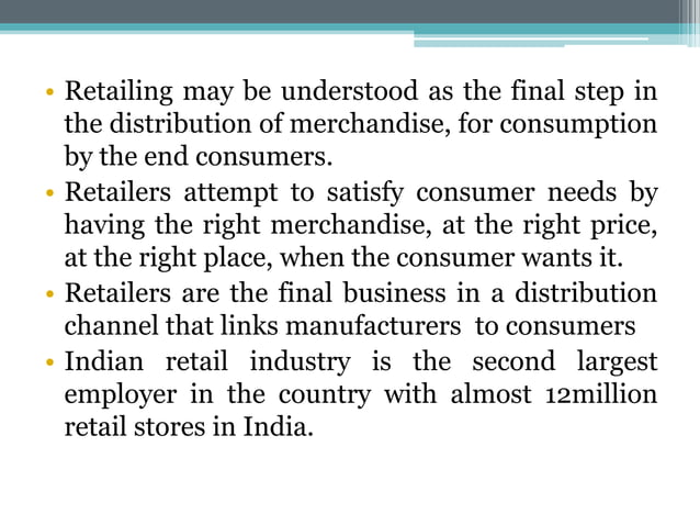 Types Of Retailing In India | PPTX | Retail Industry | Industries
