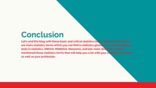 Major types of statistics terms that you should know | PPTX