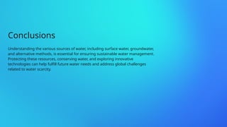 Major Water Sources and their types .pptx