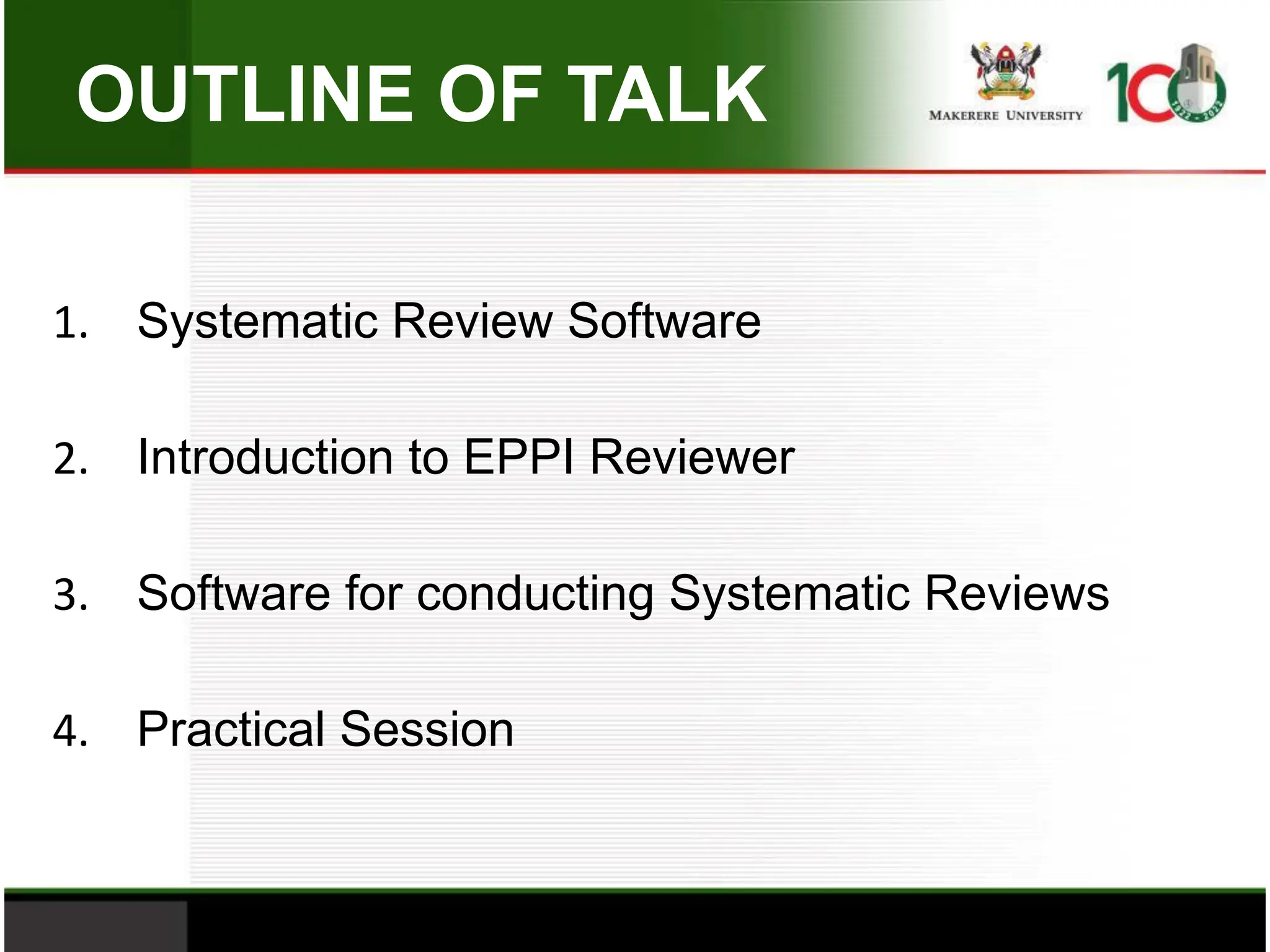 Introduction to Systematic Review Software - Robert Apunyo | PDF