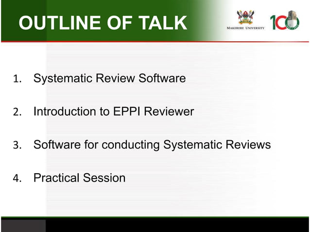 Introduction to Systematic Review Software - Robert Apunyo | PPT